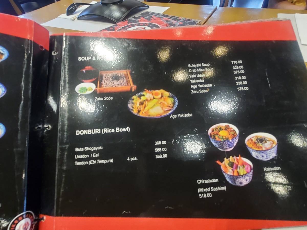 Menu at Ikebukuro Japanese Resto Bar, Angeles