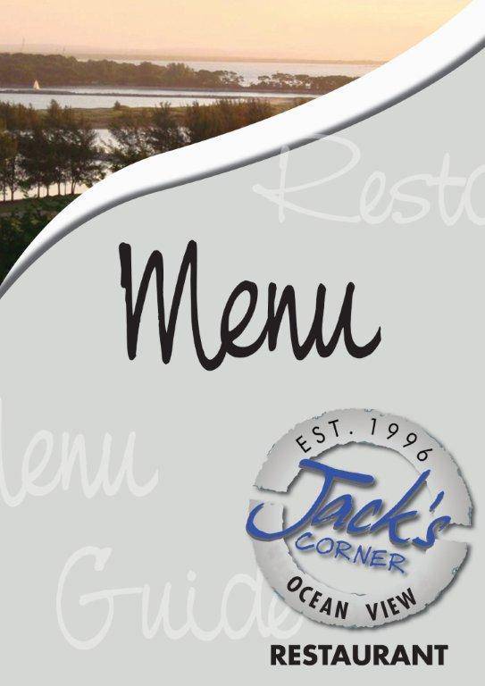 Menu at Jack's Corner Ocean View restaurant, Richards Bay, 22 Davidson Ln