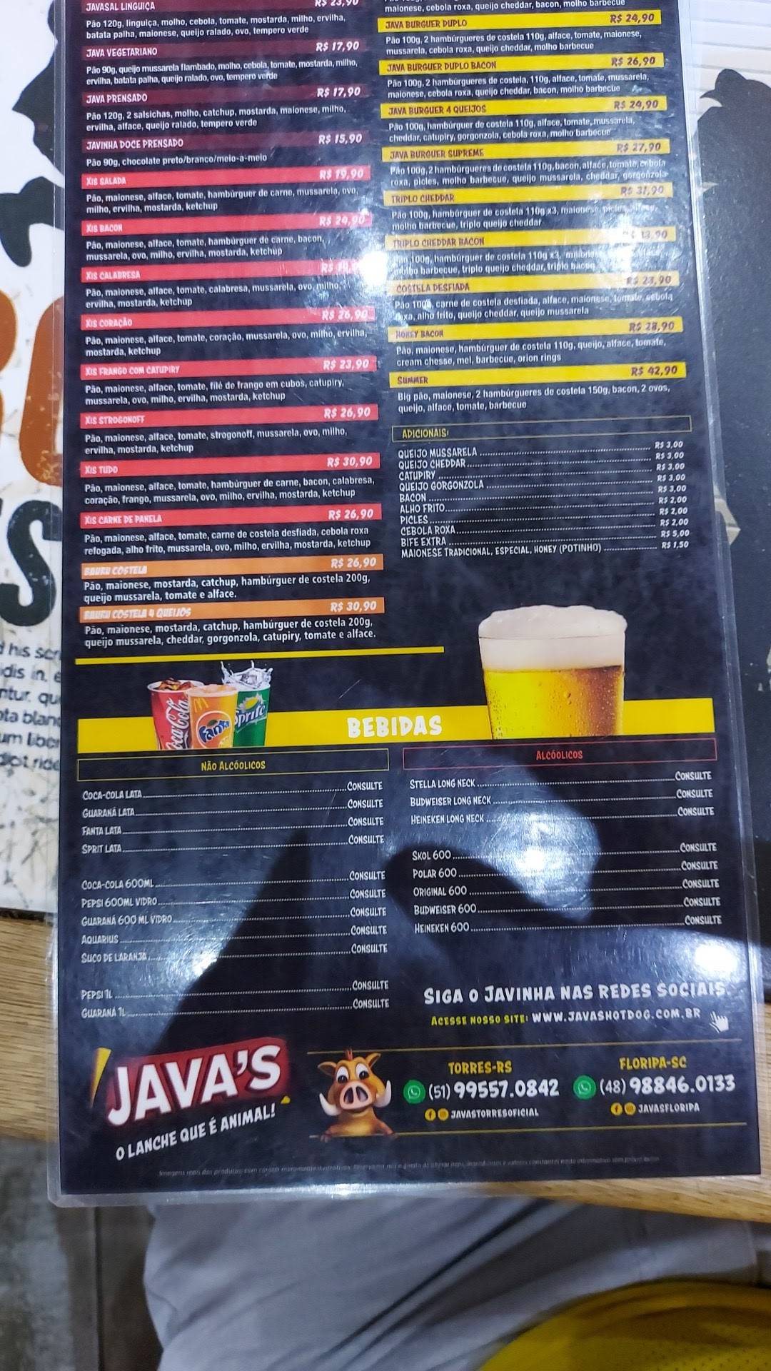 Carta de Java's Fast food, Torres