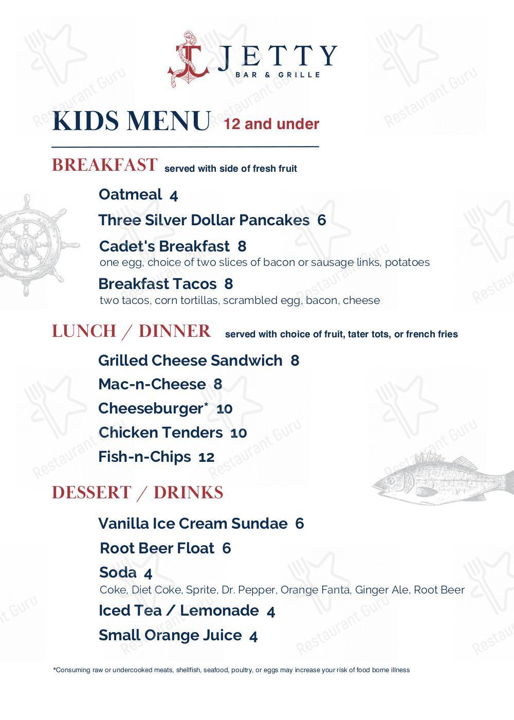 Menu at Jetty Bar & Grille, Everett