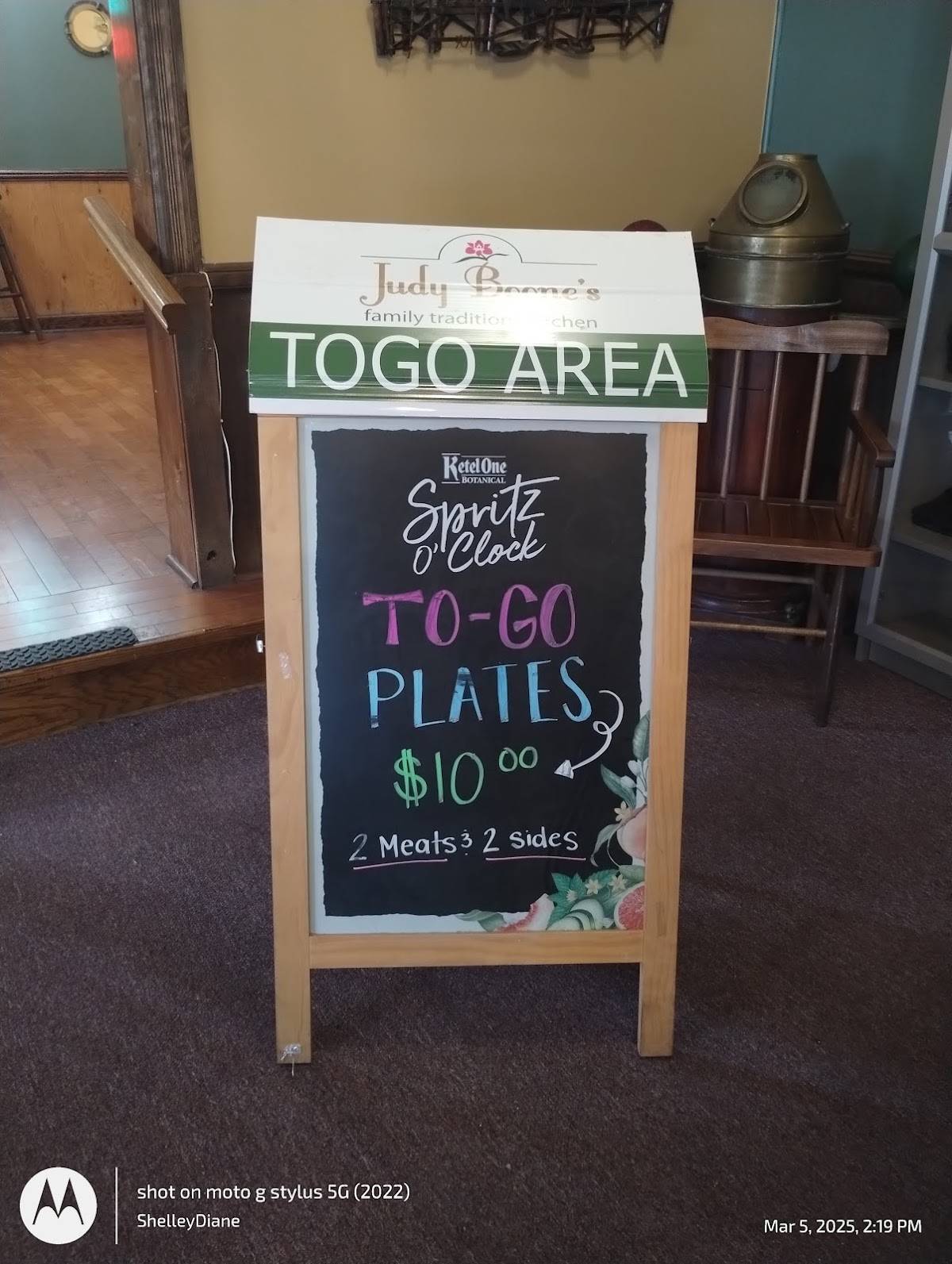 Menu at Judy Boone's Family Kitchen restaurant, Murrells Inlet