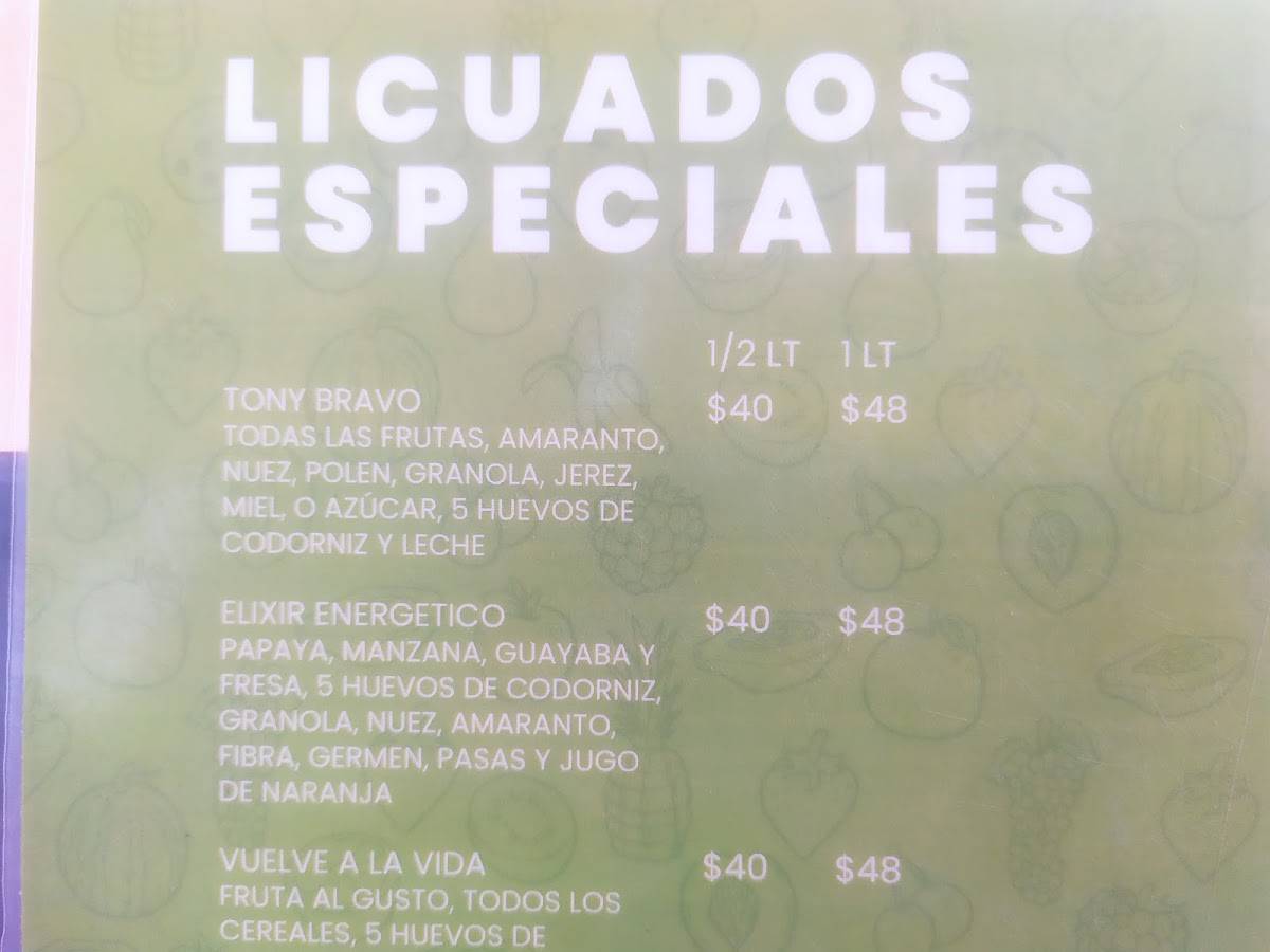 Carta del pub y bar Jugos y Chocos Tony, Aguascalientes, Av ...