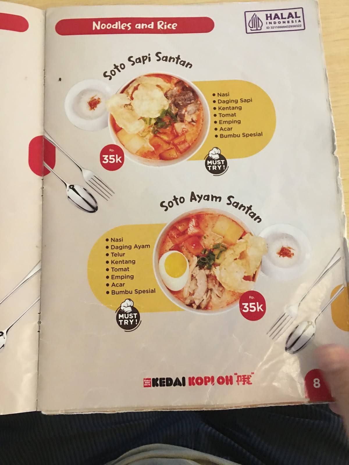 Carta del restaurante Kedai Kopi Oh Gading Serpong - Ruko Faraday ...