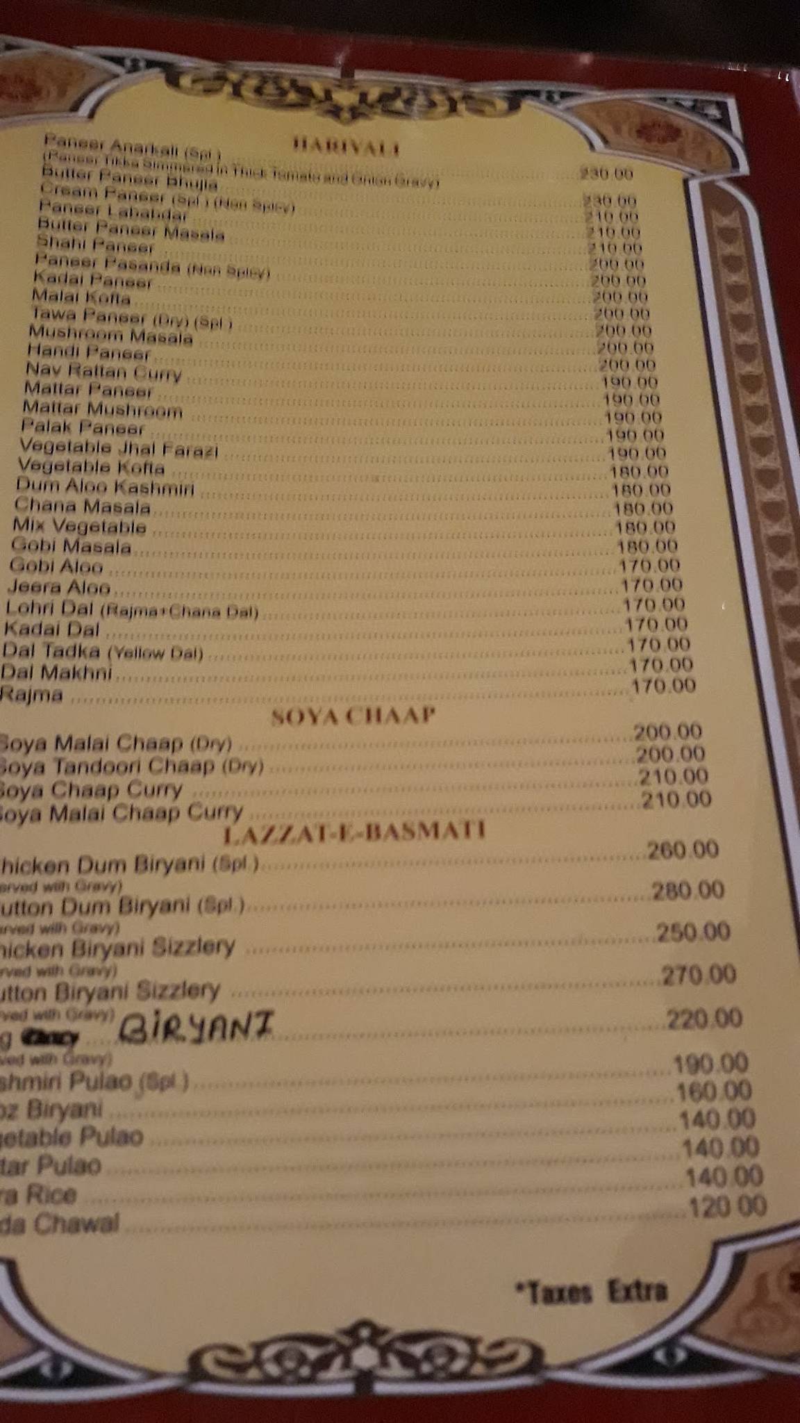 Menu at Khana Khazana Restaurant, New Delhi, TA-61