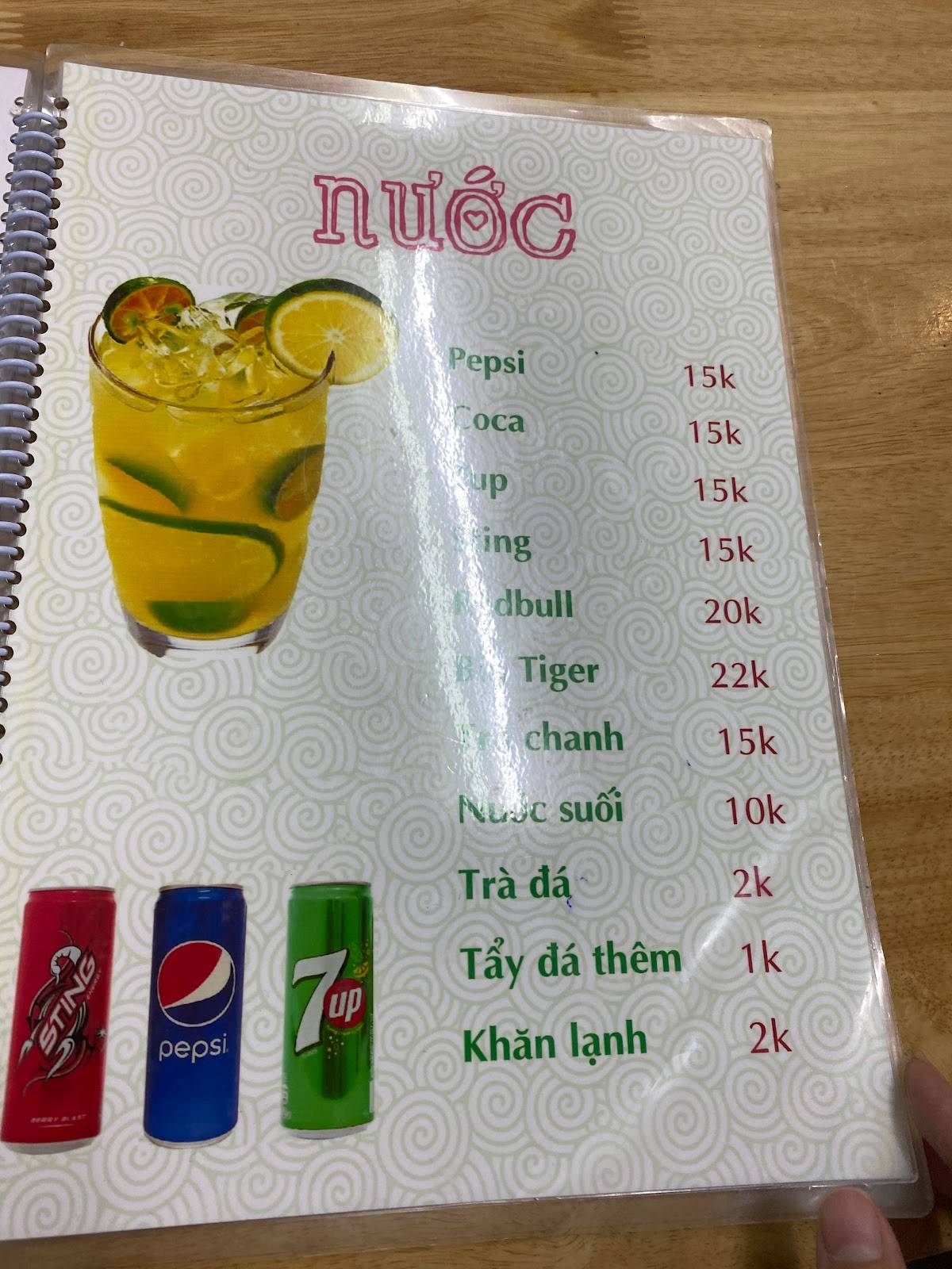 Menu at Kimbap Joy restaurant, Ho Chi Minh City