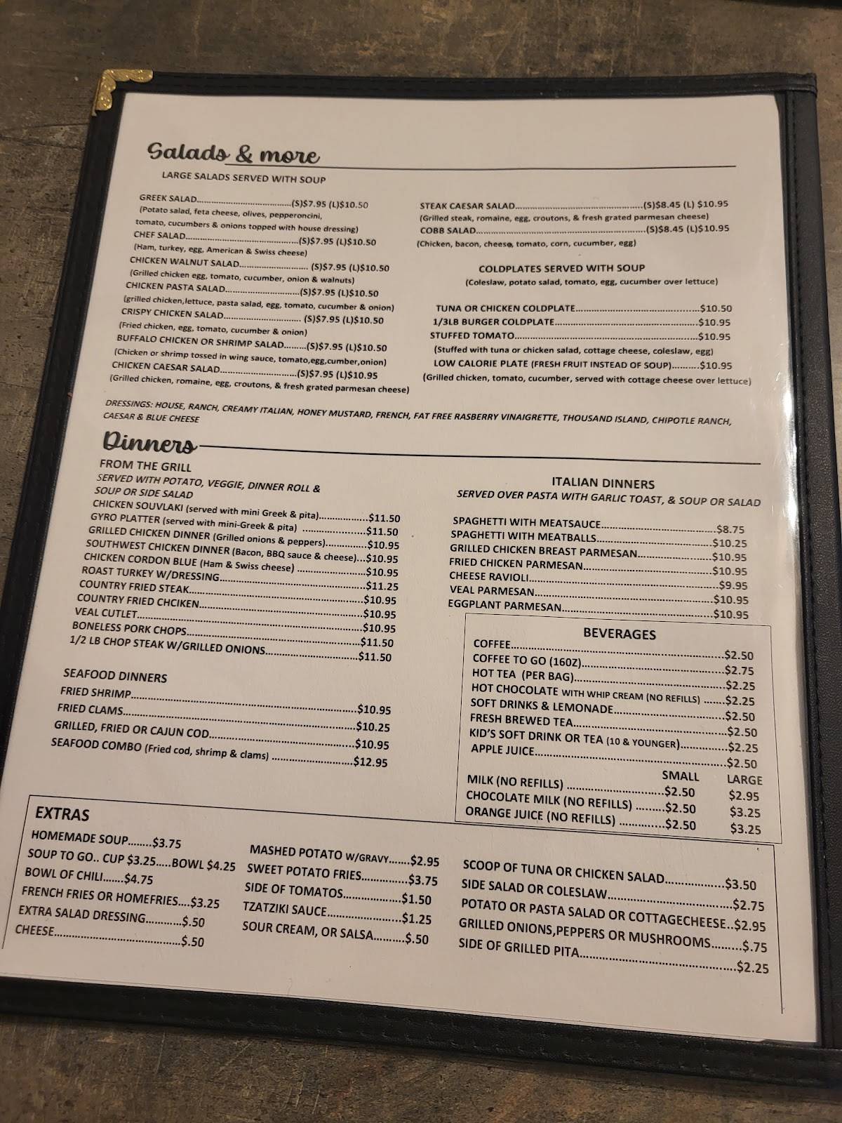 Menu at Kimmy D's 49th Street Cafe, Clearwater