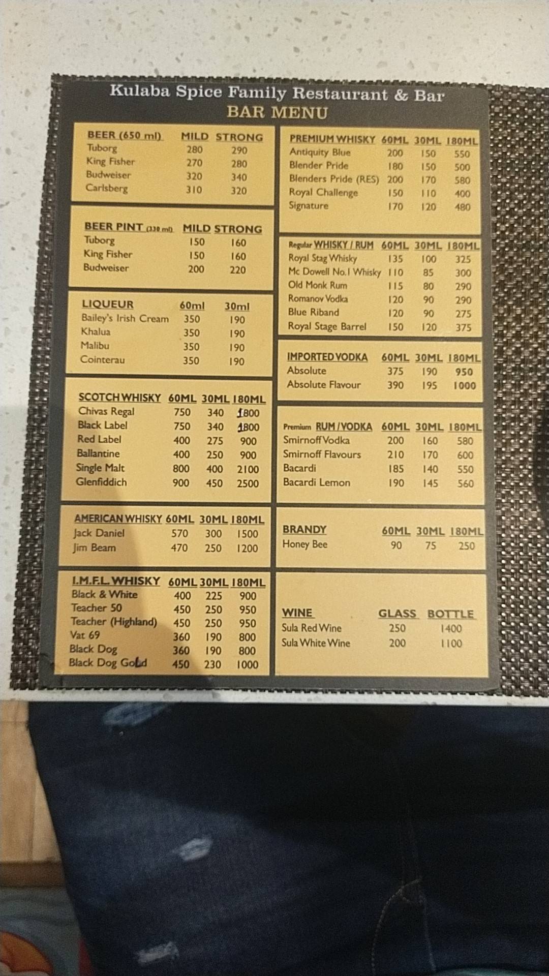 Menu at Kokan Spice, Alibag