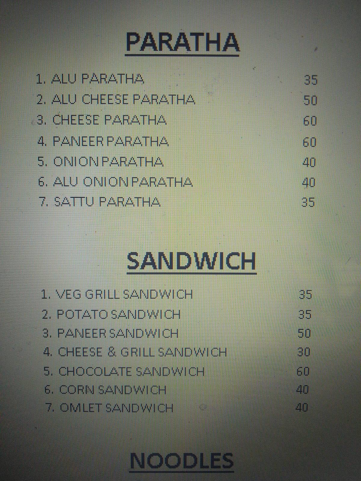 Menu at Kolkata foods, Bengaluru, 514/1