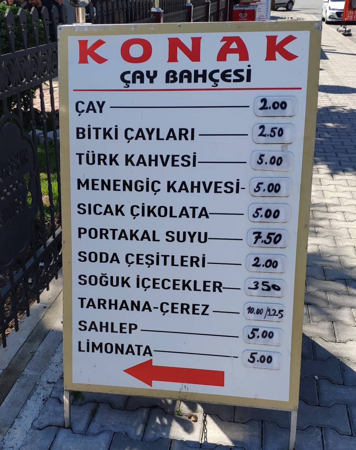Menu at Konak Restaurant, Kahramanmaras, 12 Şubat Kurtuluş Parkı