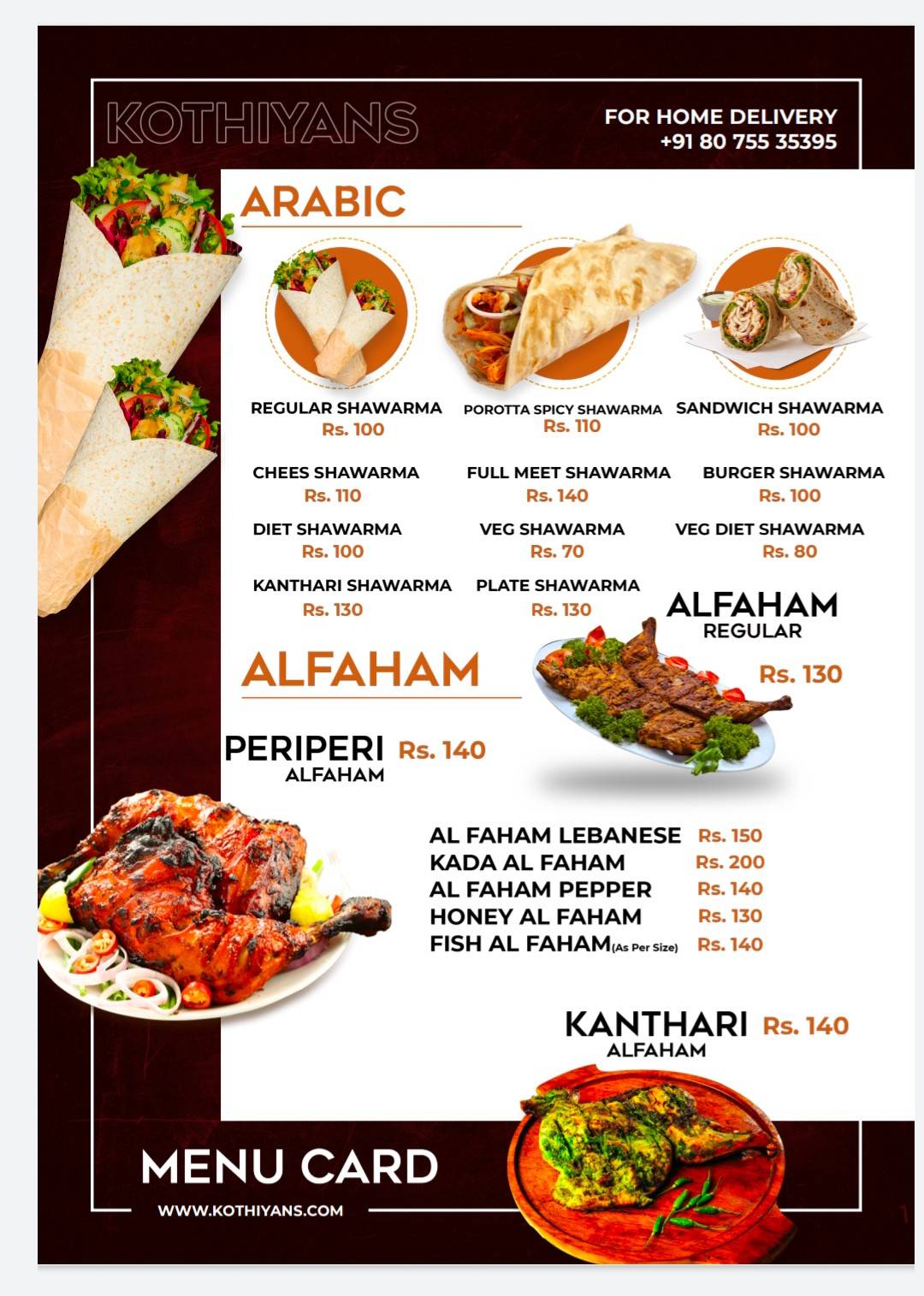 Menu at Kothiyans Restaurant - Multi Cuisine (Kuzhimanthi, Al Faham ...