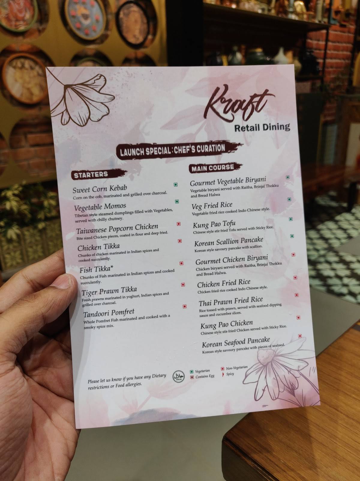 Menu at Kraft Retail Dining, Chennai