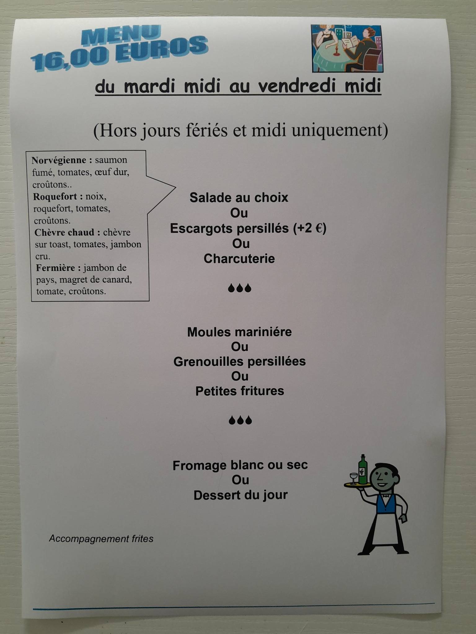 Menu au Restaurant LA CAMARGUE, Bas-en-Basset, 2 bis Rte de Monistrol