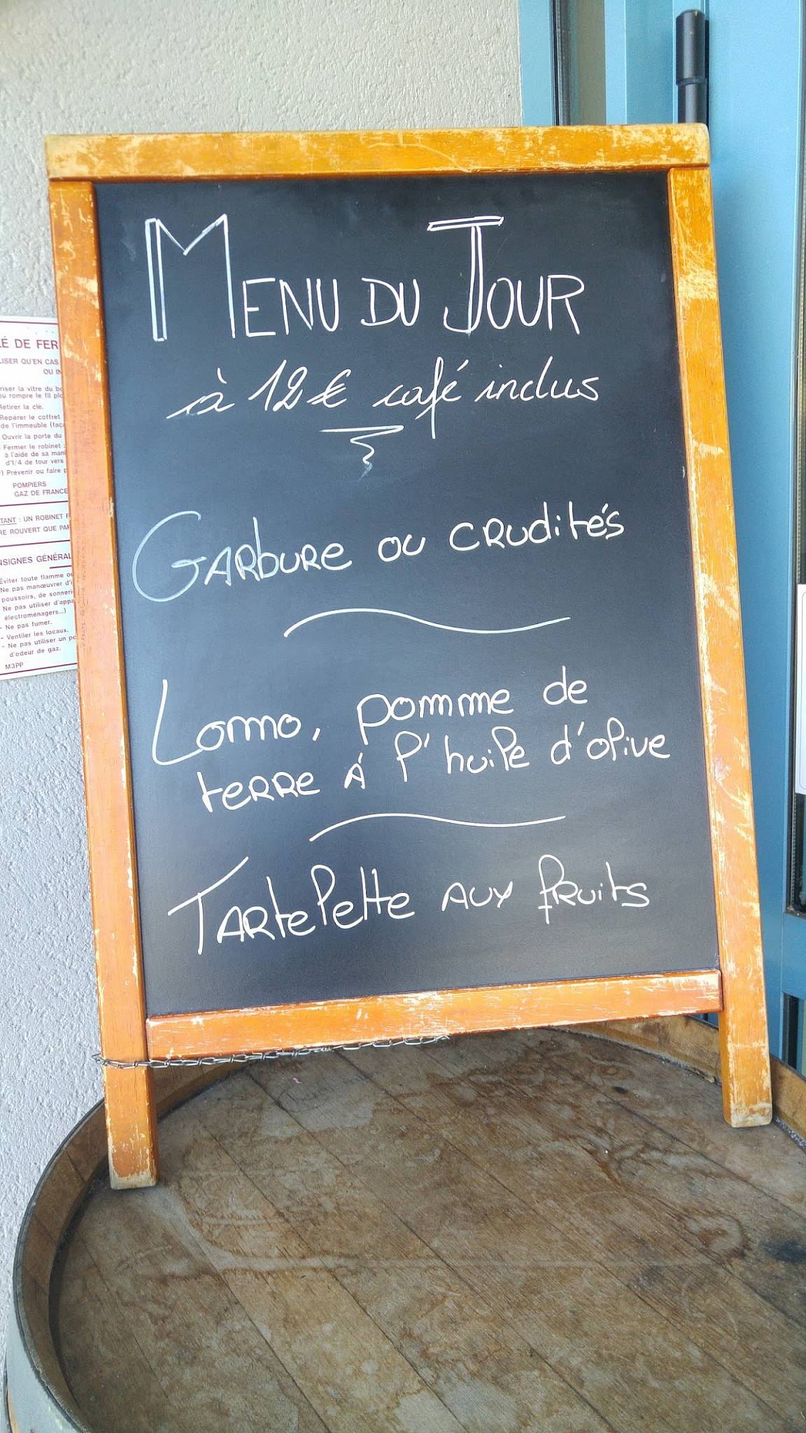 Menu au La Cancha restaurant, Oloron-Sainte-Marie, Allée du Fronton