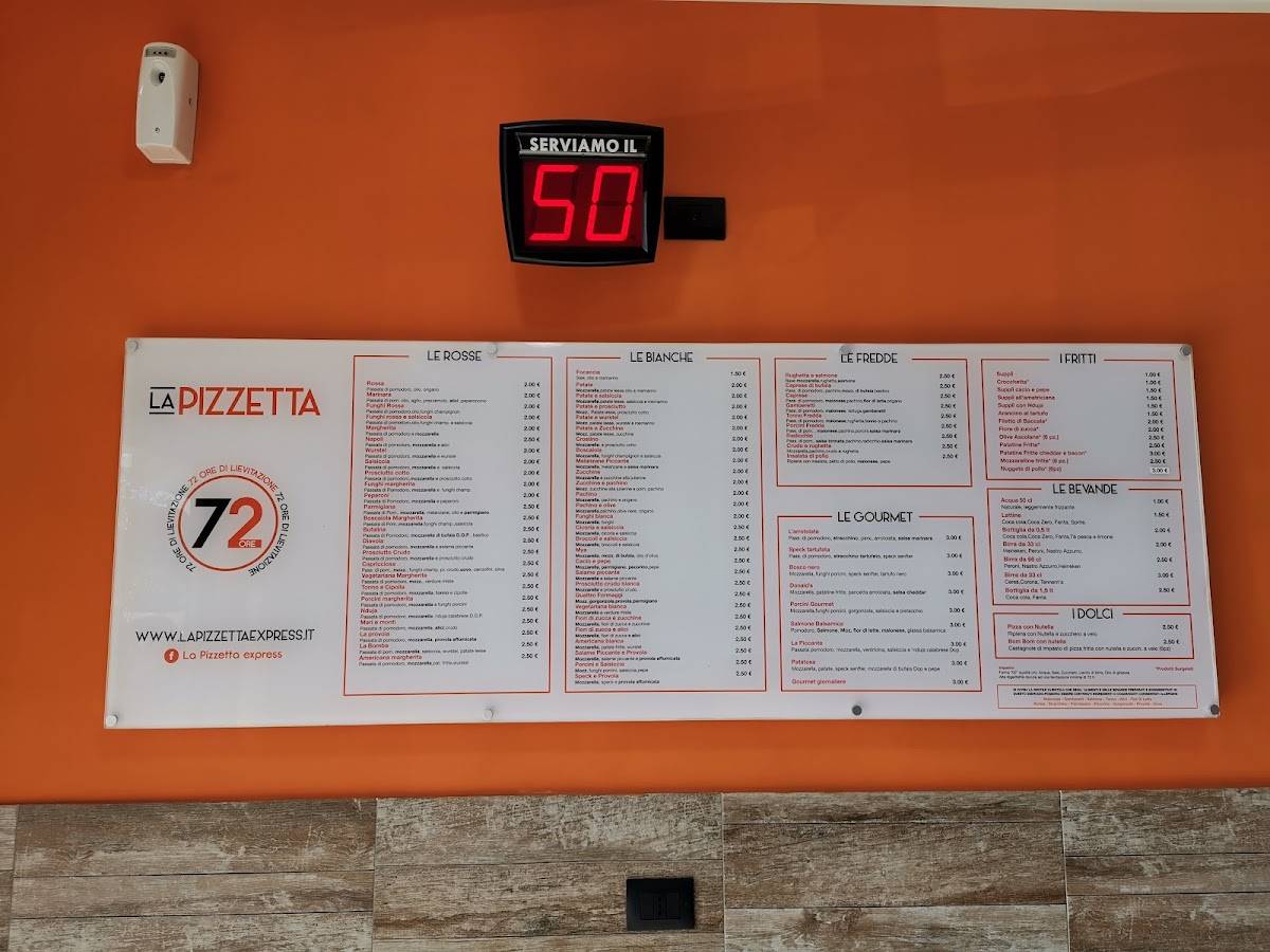 Menu da La Pizzetta (Bufalotta) ristorante, Roma