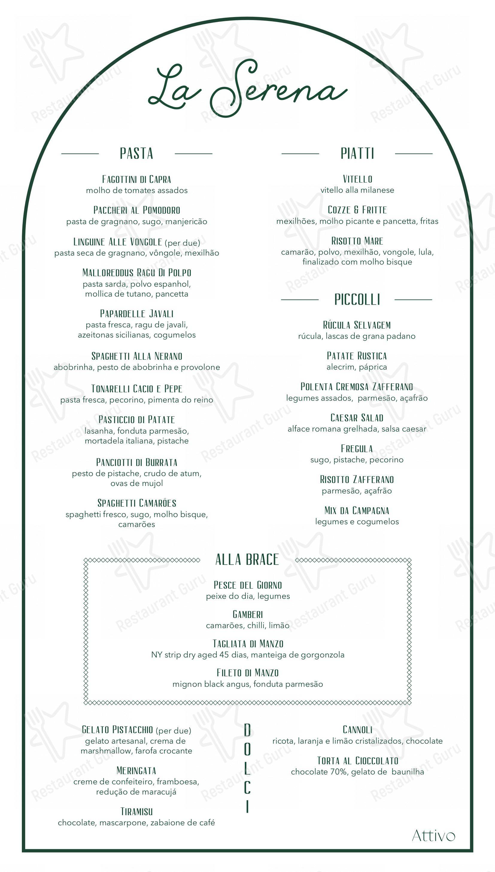 Menu em La Serena JK Iguatemi restaurante, São Paulo