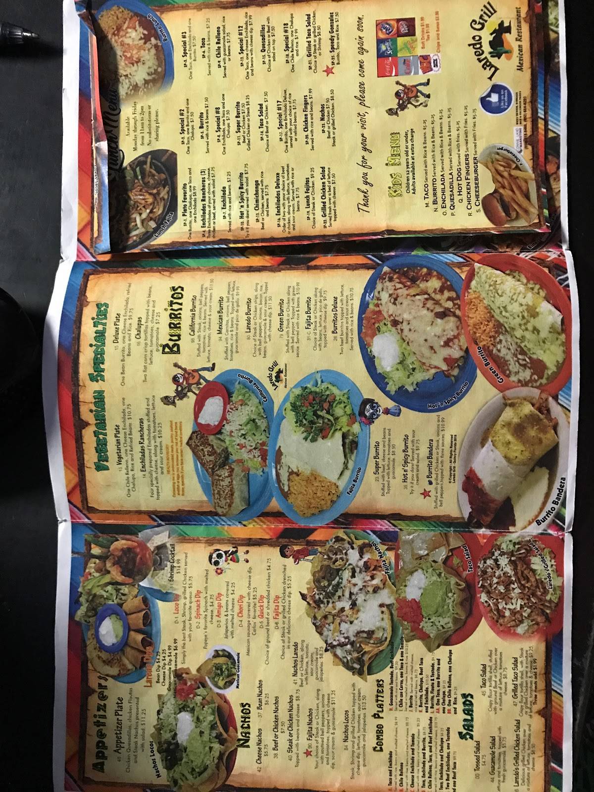 Menu at Laredo Grill restaurant, Quincy