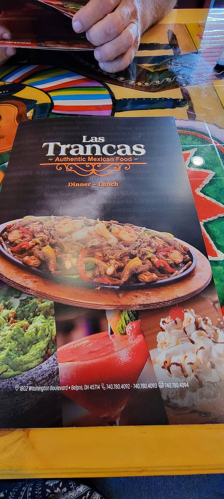 Menu at Las Trancas Belpre Ohio restaurant, Belpre