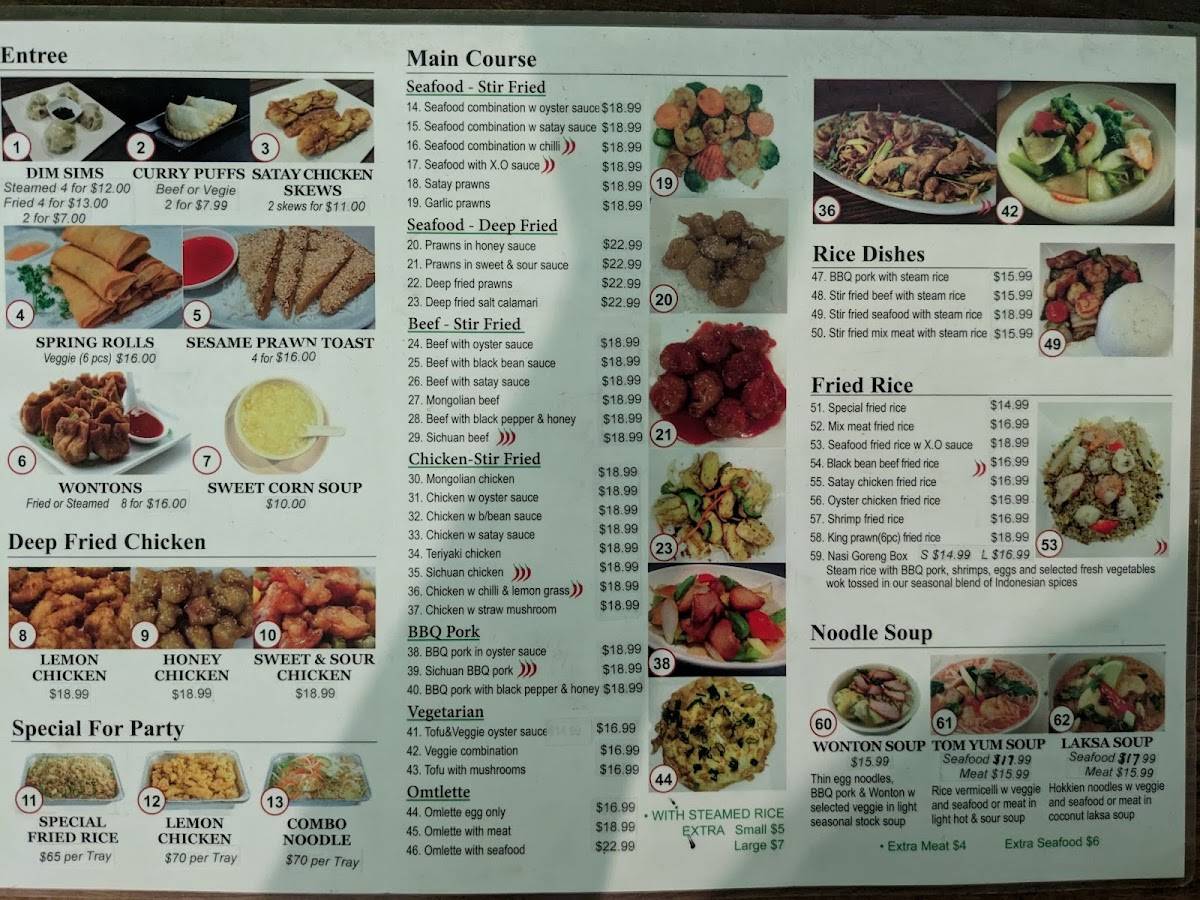 Menu at Laurimar Noodle Express restaurant, Doreen