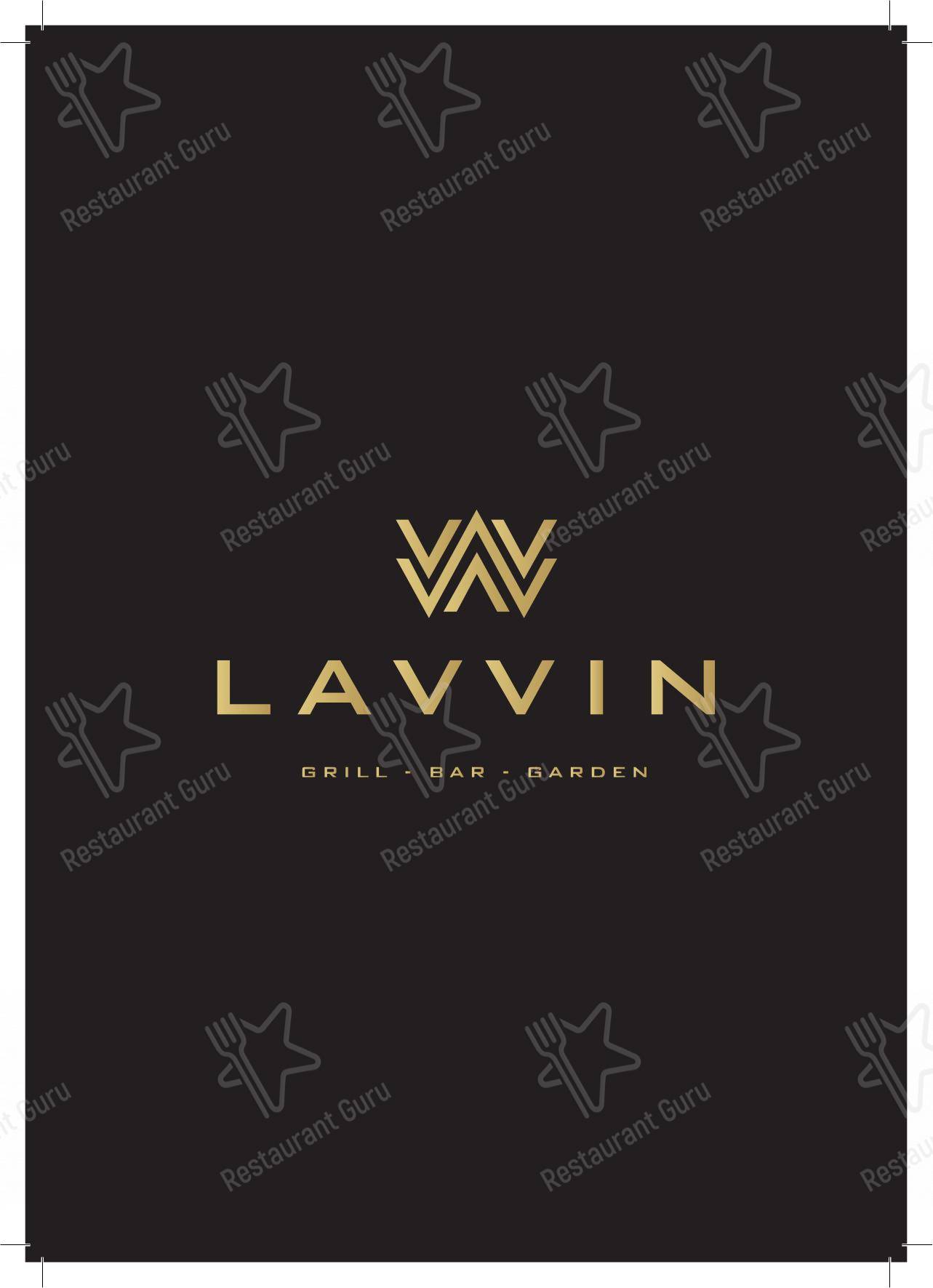 Menu at Lavvin restaurant, Marlow