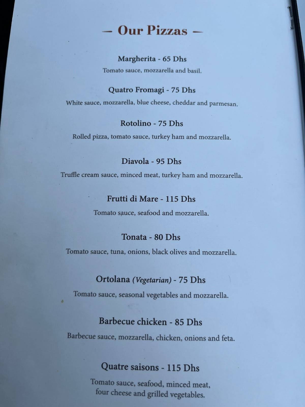 Speisekarte von Le Loft restaurant, Casablanca