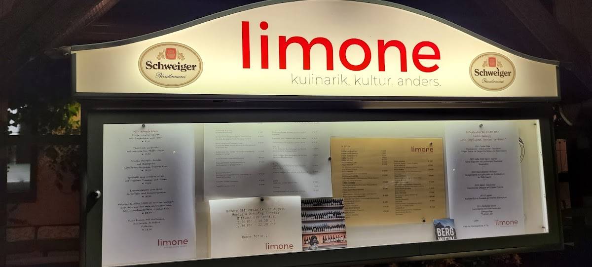 Speisekarte von Limone Kulinarik restaurant, Zorneding, Burgstraße 21