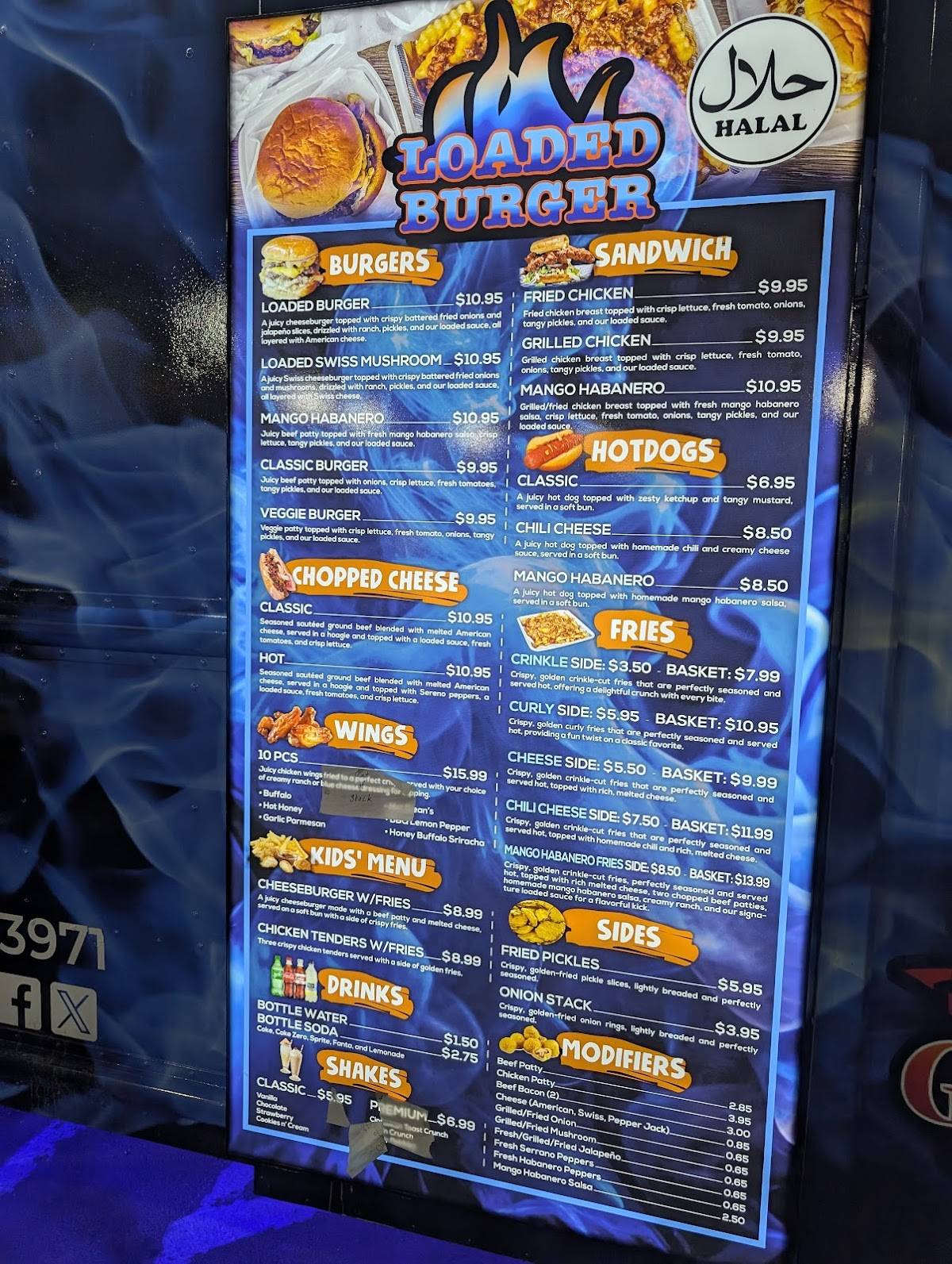 Menu at Loaded Burger by M&M Grill (Sugarland) restaurant, Houston