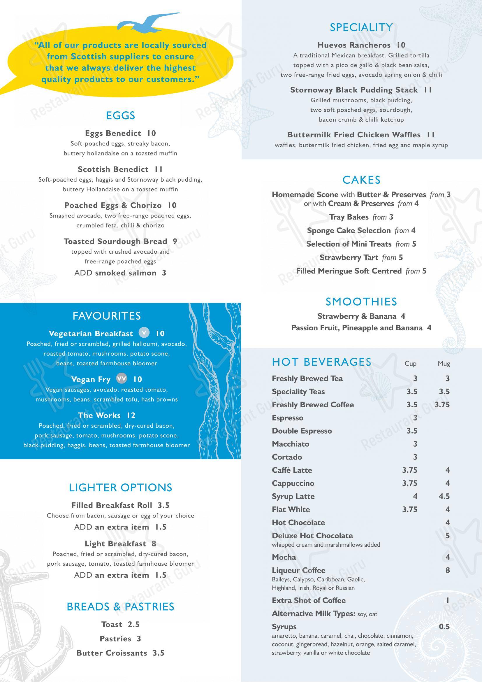 Menu at Boat Yard restaurant, Lochwinnoch