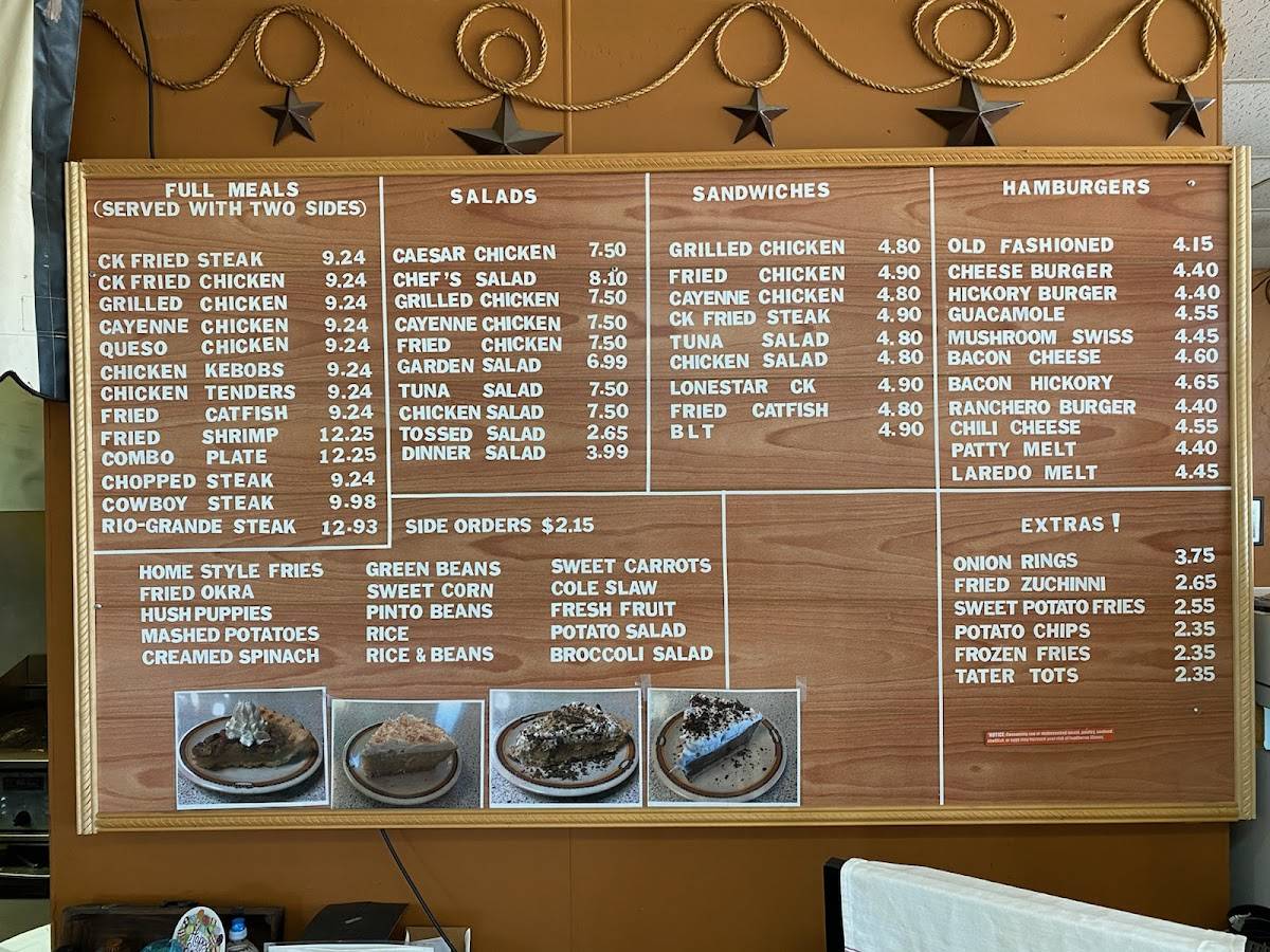 Menu at Lone Star Grill restaurant, Benbrook