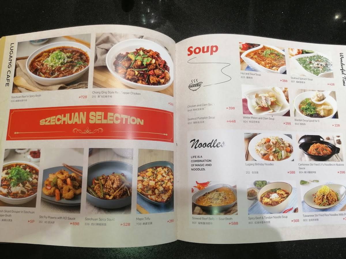 Menu at Lugang Cafe SM Aura, Taguig, SM Aura Premier