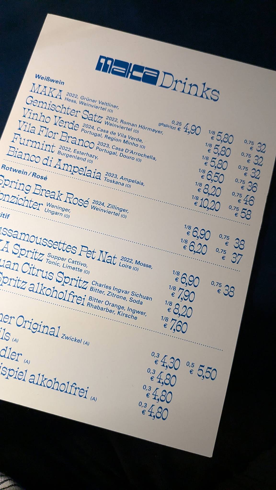 Speisekarte von MAKA Ramen restaurant, Wien