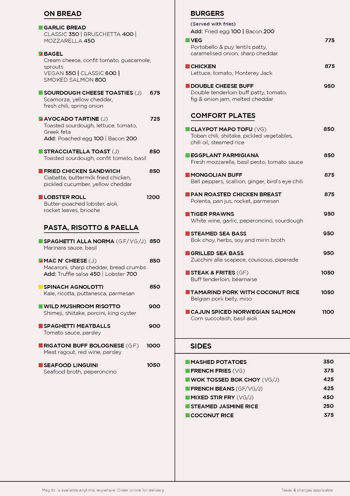 Menu at Mag St., Mumbai, Mag St.