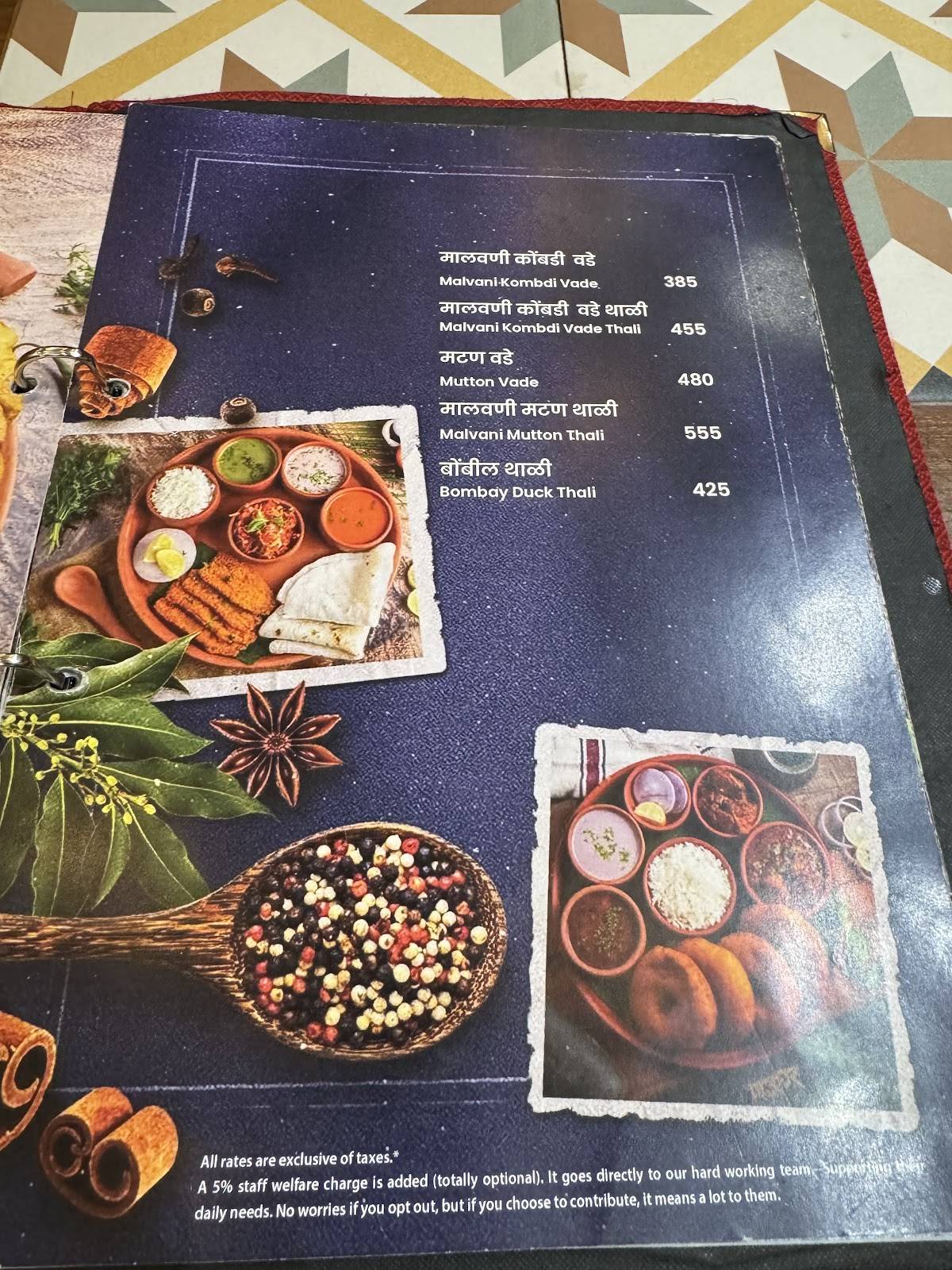 Menu at Majghar - Lalbaug, Mumbai
