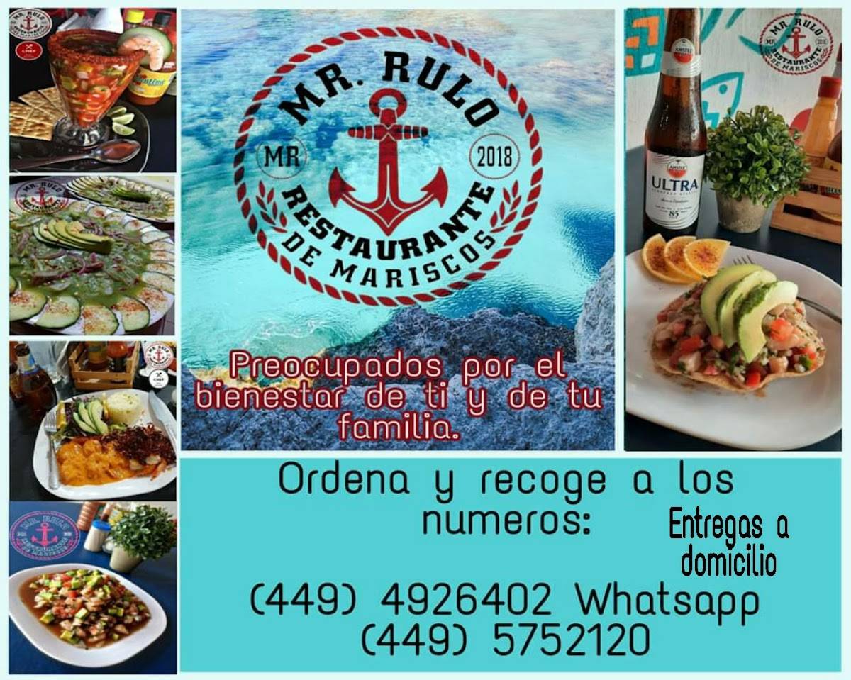 Carta del restaurante Mariscos Mr Rulo, Aguascalientes, Jacarandas 907