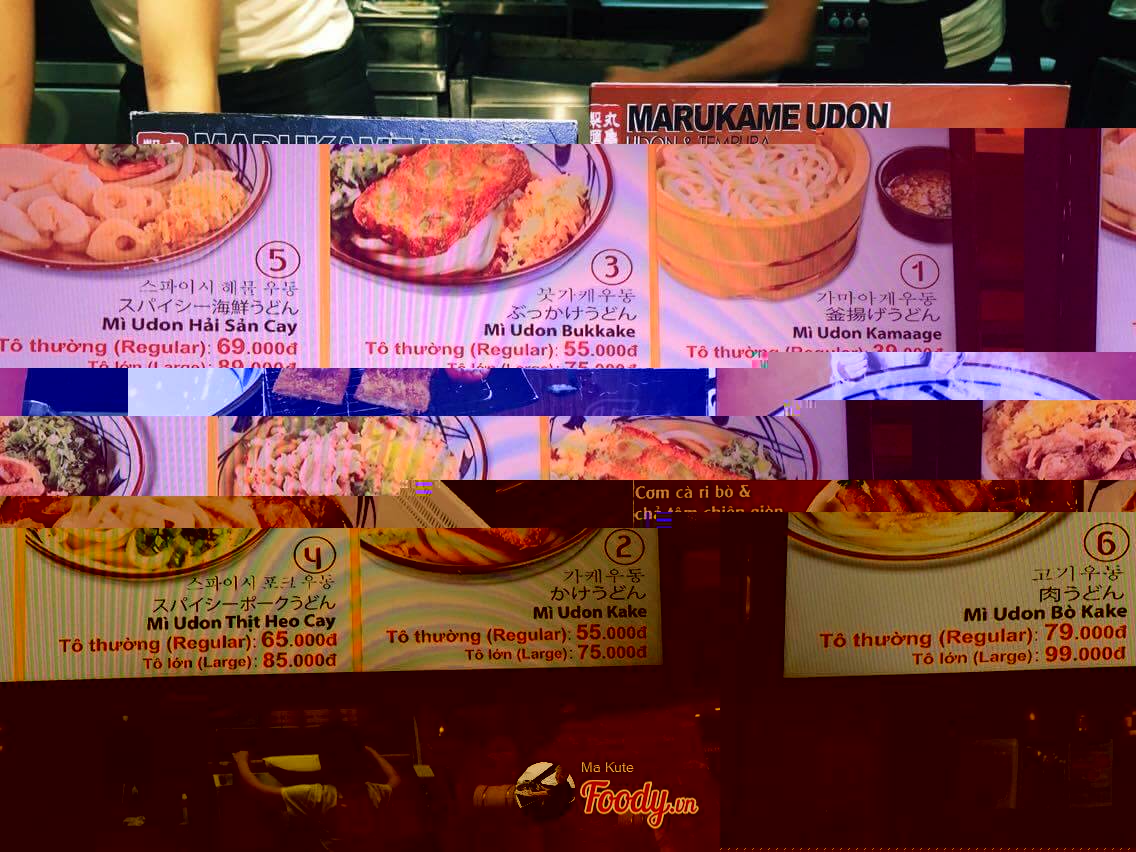 Menu at Marukame Udon - Aeon Tân Phú restaurant, Ho Chi Minh City, Quầy T34