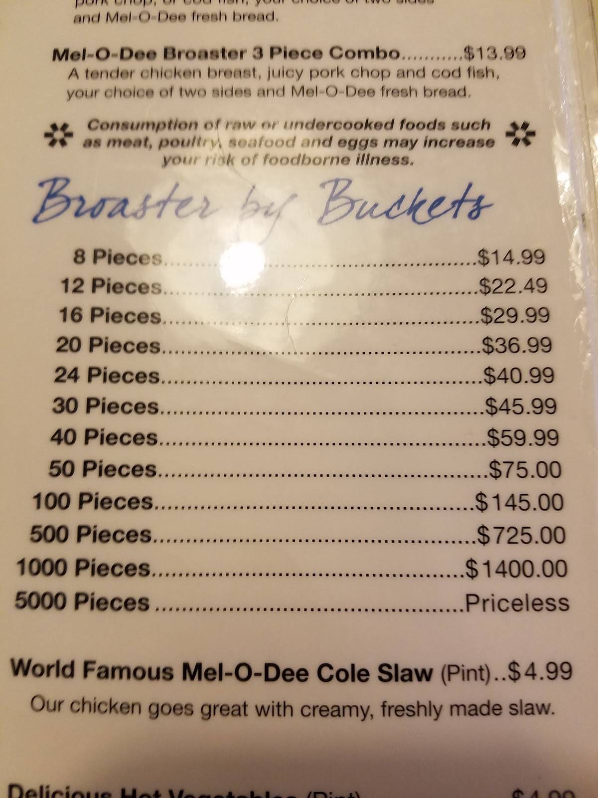 Menu at Mel-O-Dee Restaurant & Catering, New Carlisle