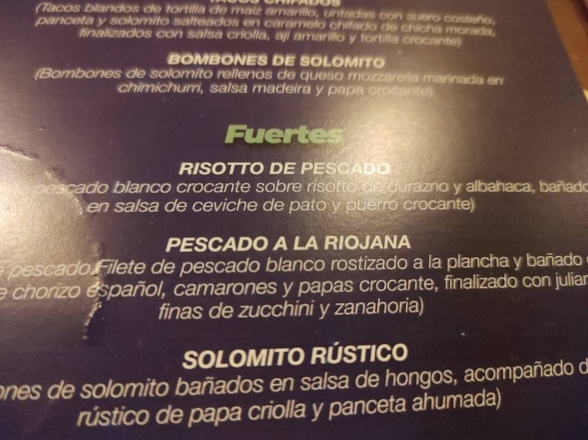 Menu at Mistura Barranquilla, Barranquilla, Cra. 52 #76-126