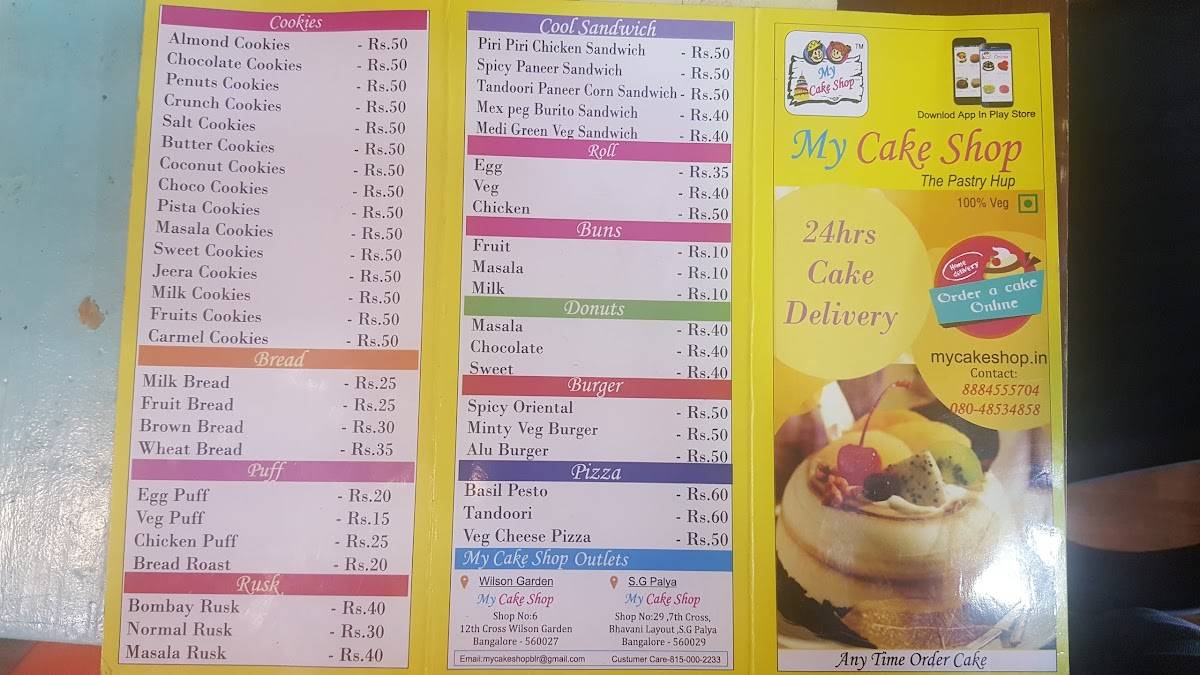 Menu at Bakers Art, Bengaluru, 29