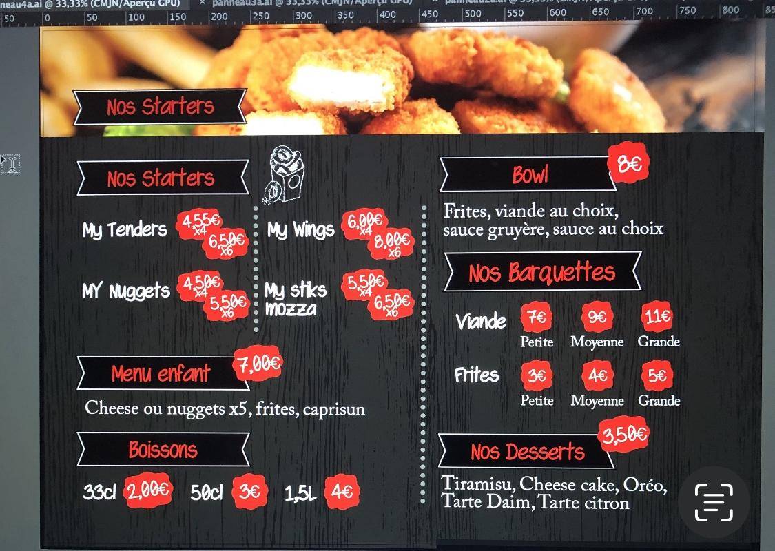 Menu au My Kebab restaurant, Annecy