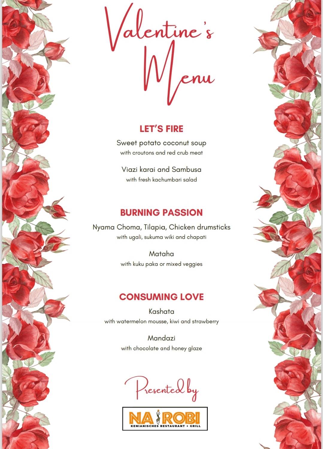 Speisekarte von NAIROBI- Catering and Private chef Germany restaurant ...