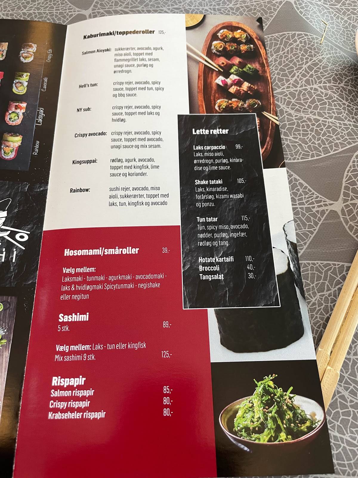 Menu au Narrun's sushi - wok og grill restaurant, Frederikshavn