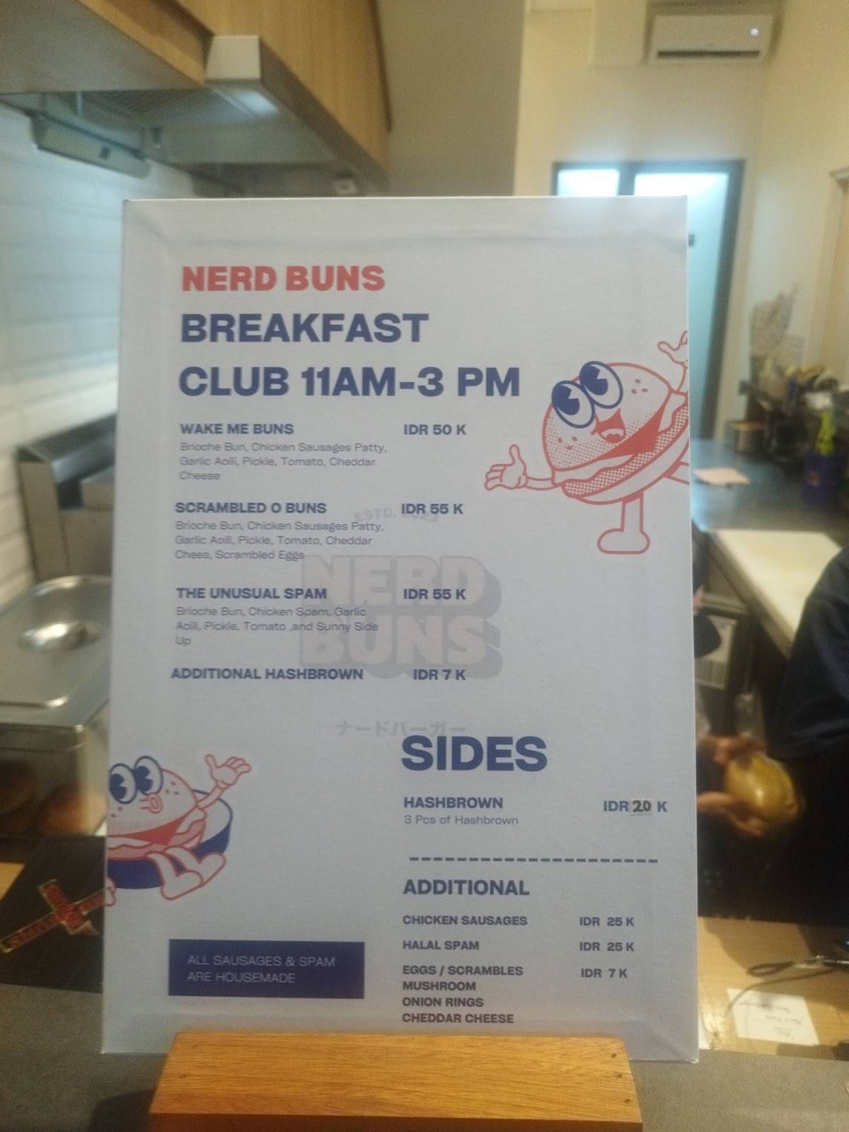 Menu at Nerd Buns Burger-Gading Serpong restaurant, Curug Sangereng