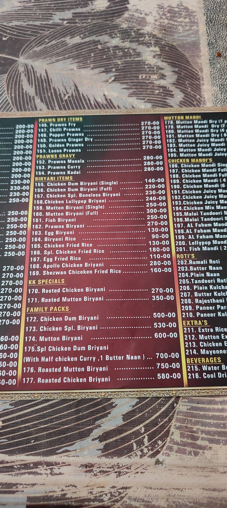 Menu at New KHANA KAZANA Exclusive Mandhi Point, Guntakal