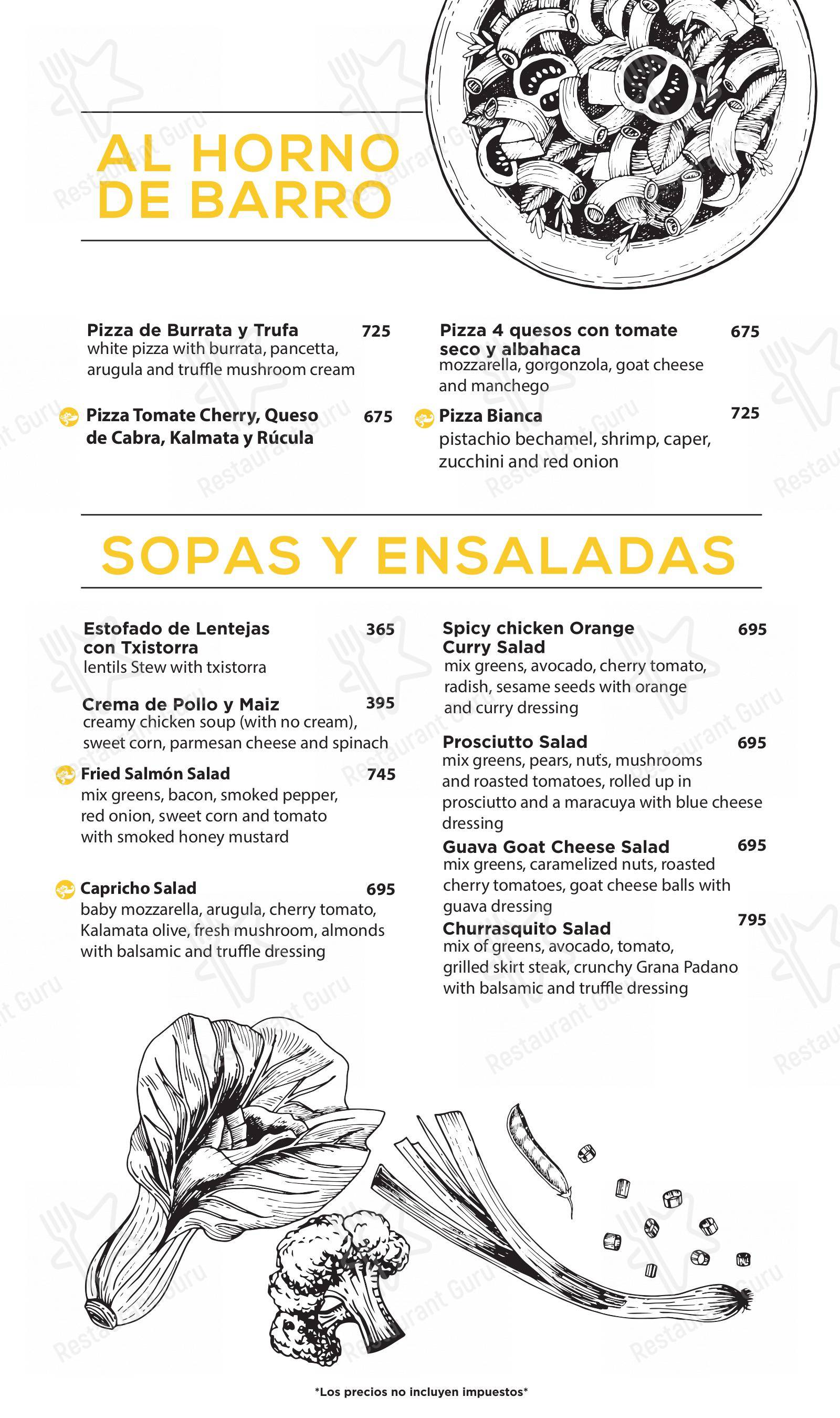Menu at Nipau restaurant, Santo Domingo, C. Max Henriquez Ureña 20