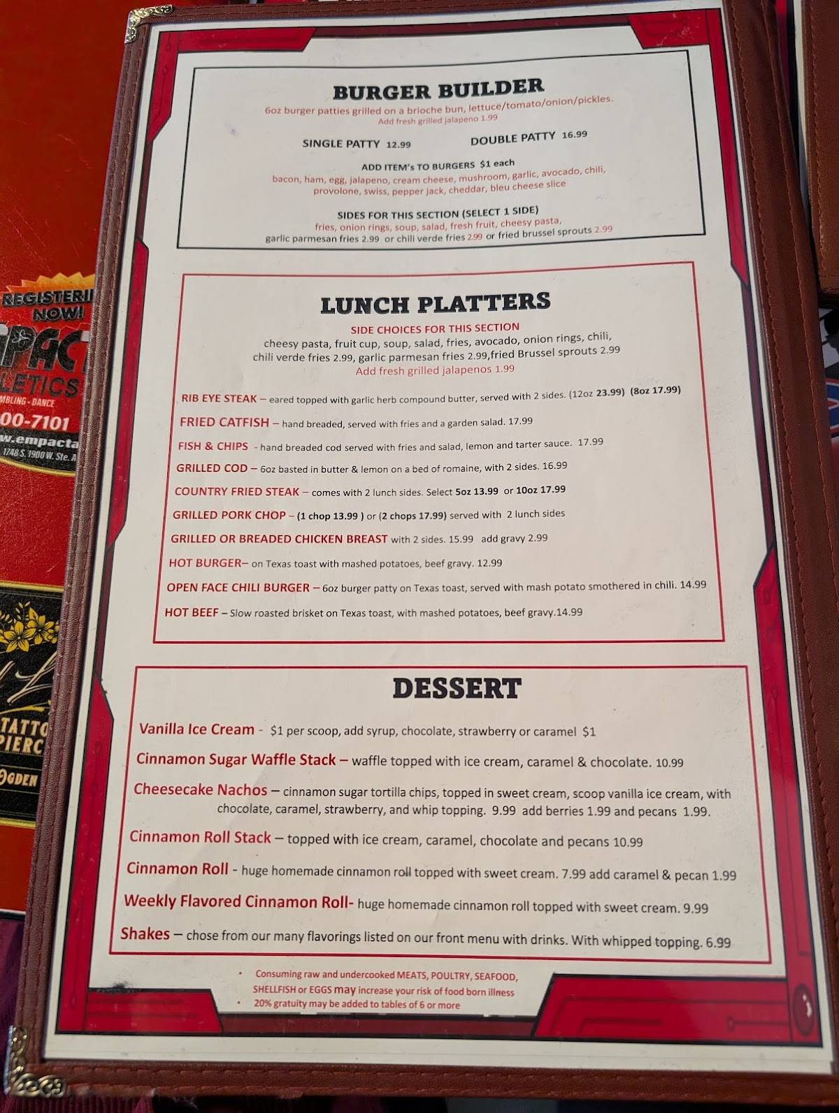 Menu at No Frills Diner On 25th restaurant, Ogden, 195 25th St Suite 100