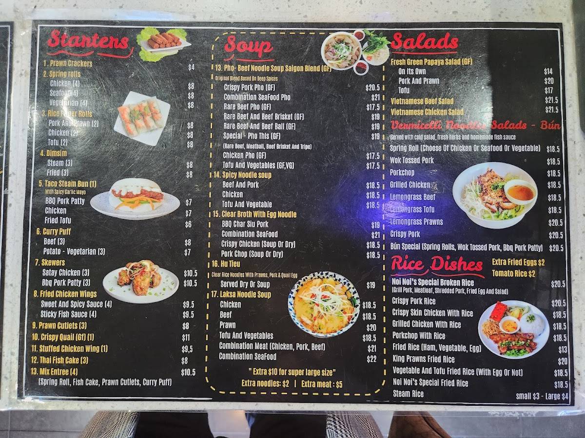 Menu at Noi Noi Vietnamese Kitchen in Gungahlin restaurant, Gungahlin
