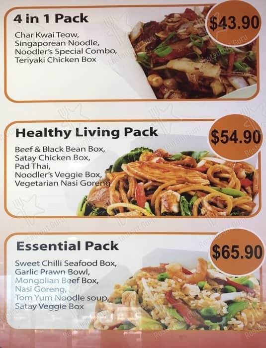 Menu at Noodlers Noodle Sushi restaurant, Mundaring