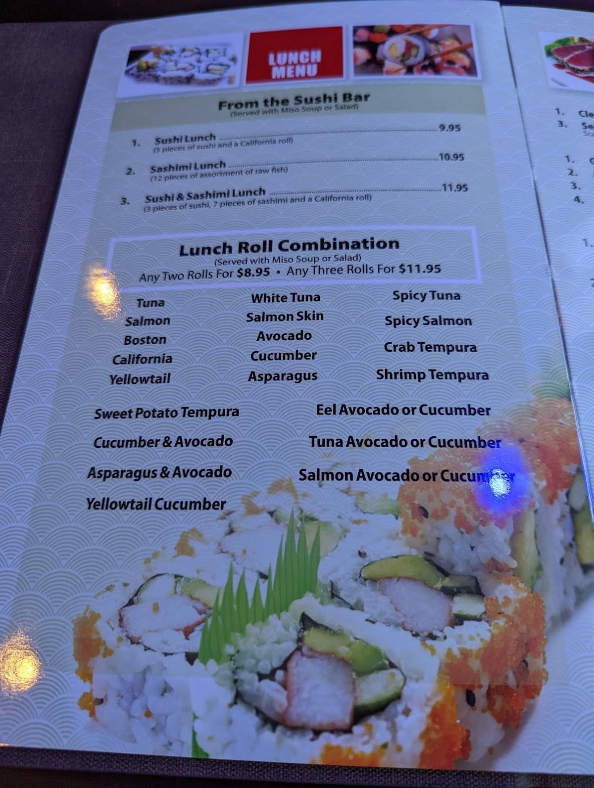 Menu at Osaka restaurant, Helena