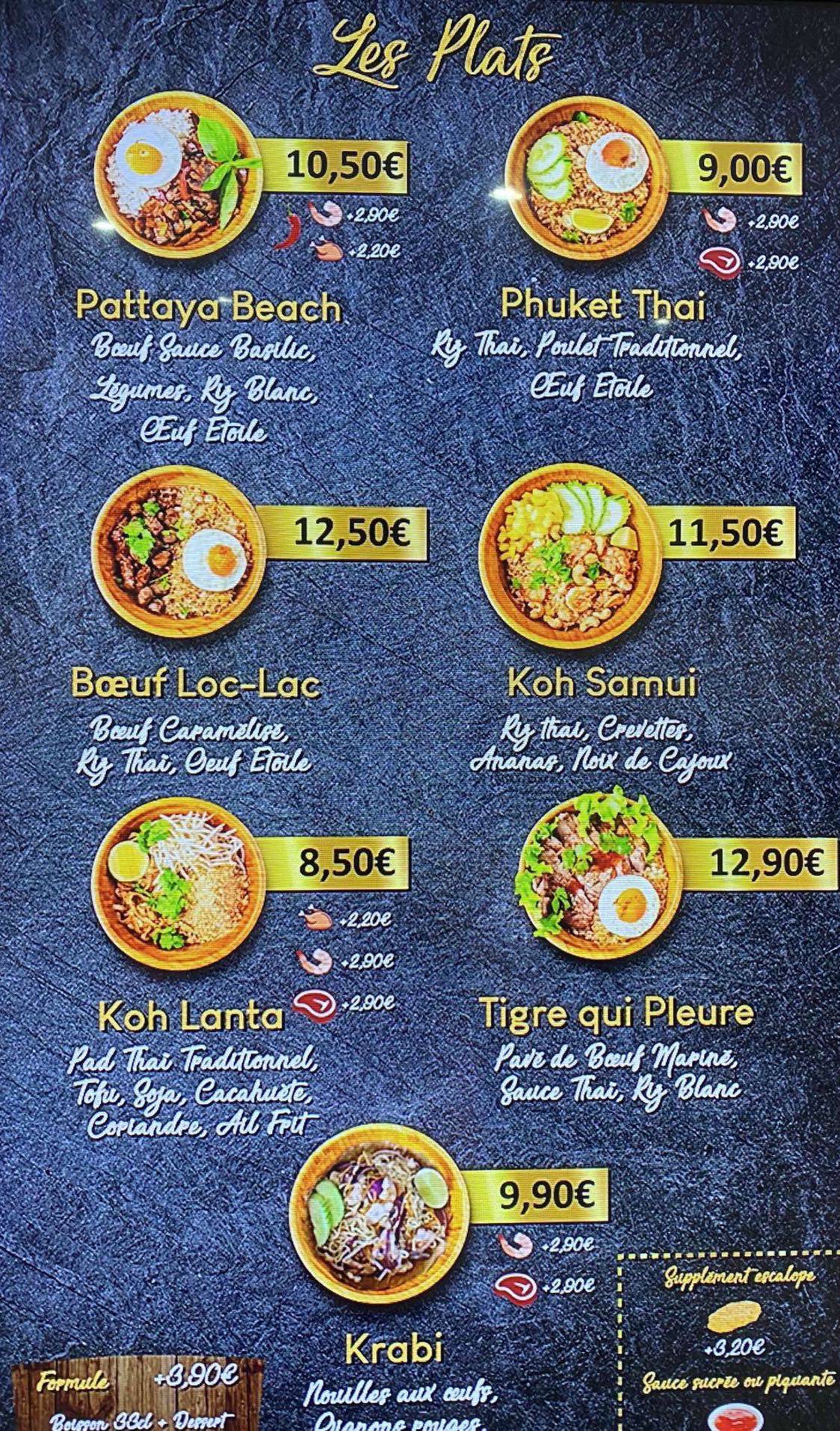 Menu au PHUKET WOK DREUX restaurant, Dreux