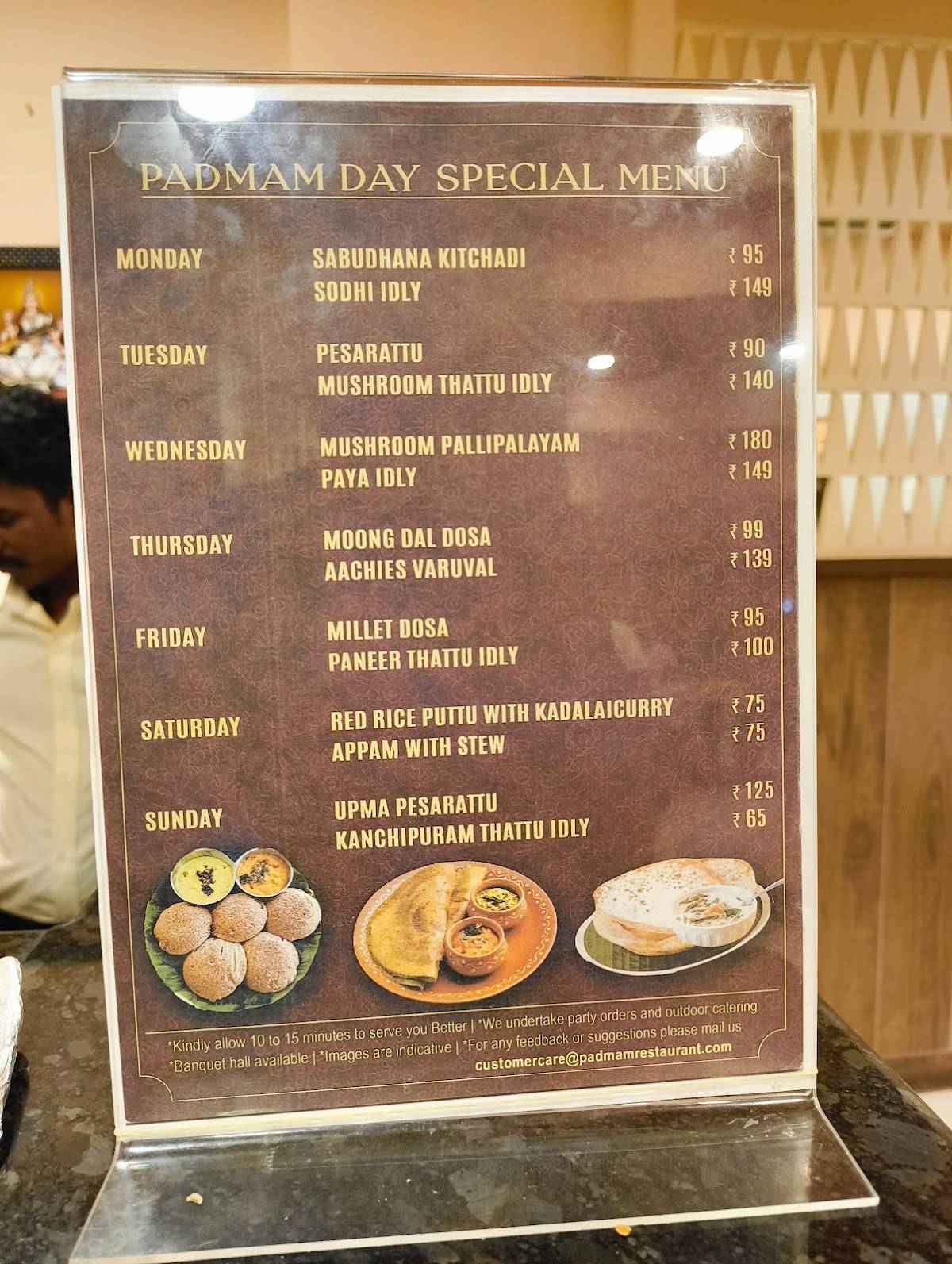 Menu at Padmam Veg Restaurant, Chennai, 18/54