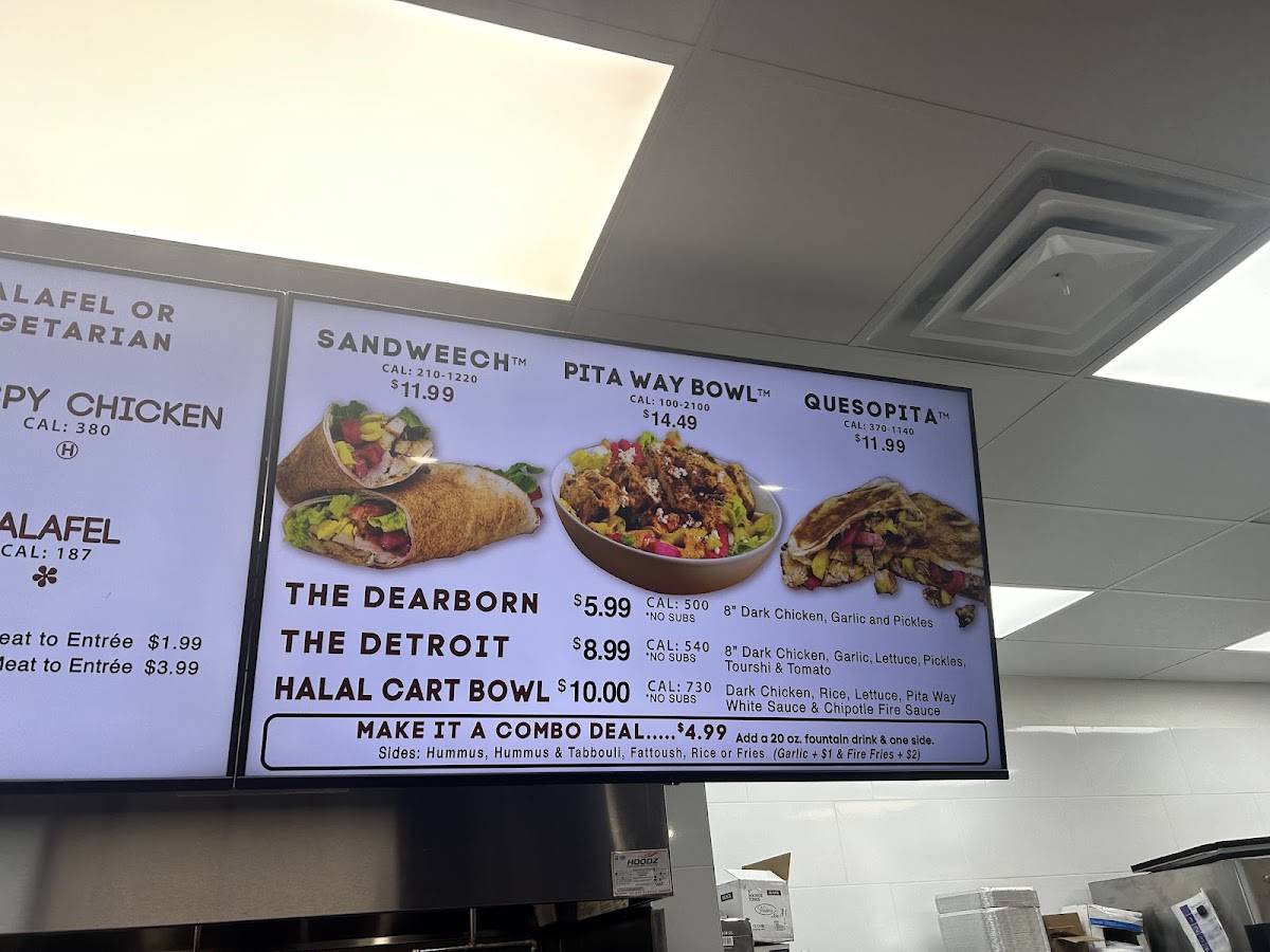 Menu at Pita Way - Warren Mound Mediterranean restaurant, Warren